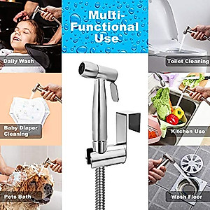 H.E Home Bidet Sprayer for Toilet a Perfect Cloth Diaper Sprayer Easy to Install and Leak Proof Hose with Complete Jet Spray Kit. High Pressure Toilet Sprayer