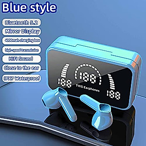 Kadlawus True Wireless Earbuds - Bluetooth 5.2 Headphones Earphones 5H W/ 2000mAh Charging Case, 3D Stereo Audio Control in-Ear Headset Mic for Sports Music Calling Gaming