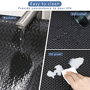 HooTown Shelf Liner Kitchen Cabinet Drawer Mats 17.5 Inch Wide x 6.5 Feet Long, Non Skid EVA Plastic Washable Oil Proof Pad for RV Drawer, Dish Plate Slippery Protection,Coffee