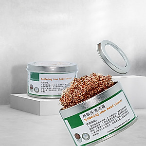 Soldering Iron Tip Cleaner,Welding Soldering Solder Tip Cleaning Wire,Soldering Brass Sponge Tip Cleaner for Cleaning Solder Irons Heads and Tips(1pcs)