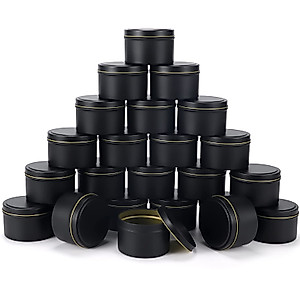 sonviitins Black Candle Tins 24 Pieces,8oz Candle tin with Lids,Candle Jars for Candles Making, Arts & Crafts, Storage, and Gifts