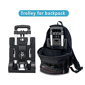 JMFOLD 70 lbs Folding Hand Truck,Lightweight Hand Truck Dolly with 2 Wheels & 2 Ropes,Portable Trolley,Folding Luggage Cart,Airport,Travel,Moving and Office (Silver-Aluminum)