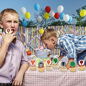 24pcs Super Theme Hero Cake Toppers Cupcake Ring Decor for Kids Hero Theme Birthday Party Supplies Baking Decorations Party Favors