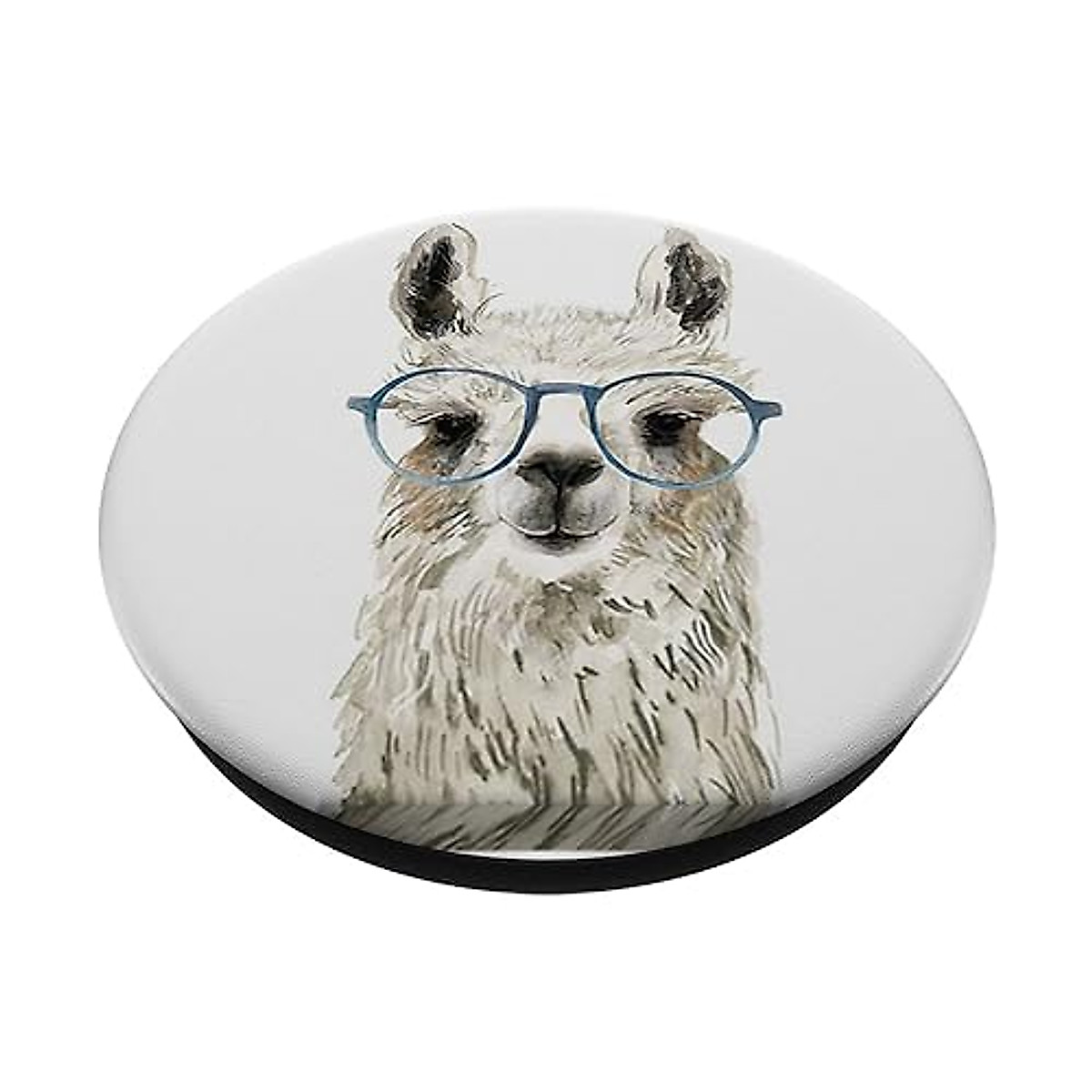 Llama wearing glass print art PopSockets Standard PopGrip