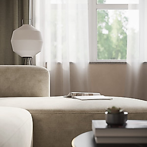 Acanva Luxury Modern Tight Curved Back Velvet Sofa, Minimalist Style Comfy Couch for Living Room Apartment, L-Shape Right Chaise, Cream