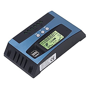 MPPT Solar Controller, 12V 24V Aluminum Alloy High Efficiency Accurate Display Full Protection Solar Panel Regulator for Home(40A)