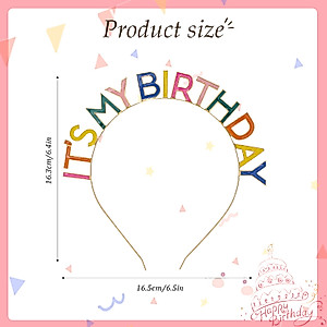 Happy Birthday Crown Rainbow It's My Birthday Headband Birthday Headpiece Birthday Crown Gift Party Decorations for Women Girls