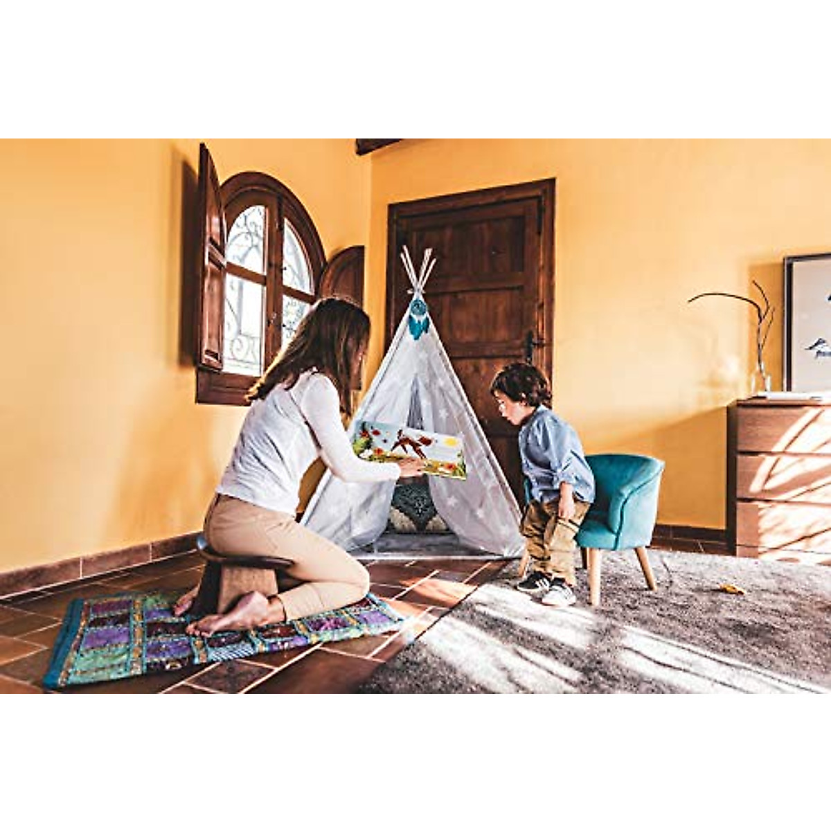 BLUECONY Meditation Bench IKUKO Basic, Preassembled Version, Wooden Kneeling Ergonomic Seiza - Solid Wood Dark Walnut, High Height (8" or 20 cm)