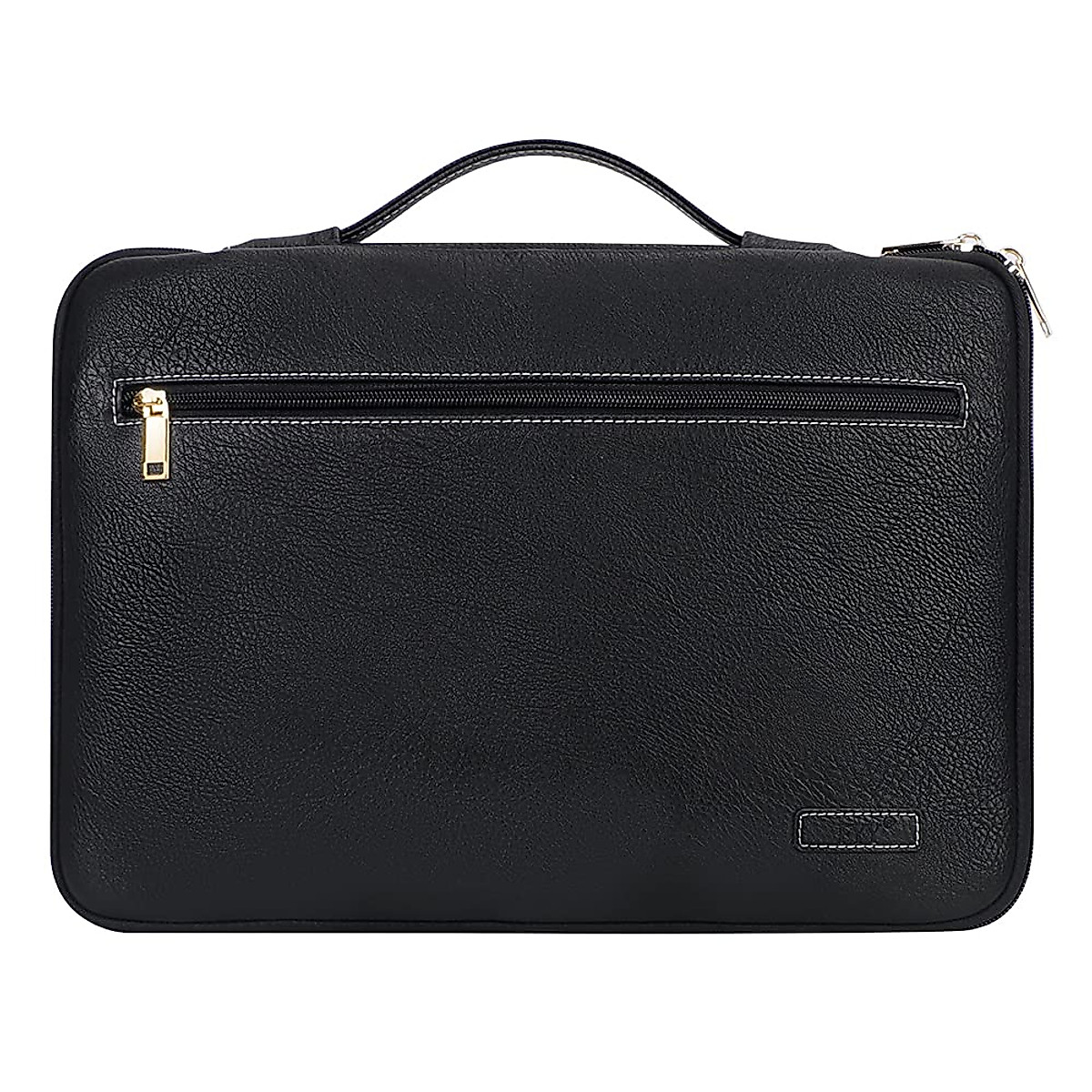 FYY 12-13.5" [Premium Leather] Laptop Sleeve Case Cover Bag for MacBook Pro/ MacBook Air/ iPad Pro 12.9 2018 2017 2016, Laptop Bag for 12"-13.5" Surface Lenovo Dell HP ASUS Acer Chromebook Black