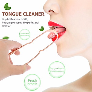 FOMIYES Scraper, Copper Brush with Travel Case, Cleaning Tool Oral Care Tool for Bad Breath