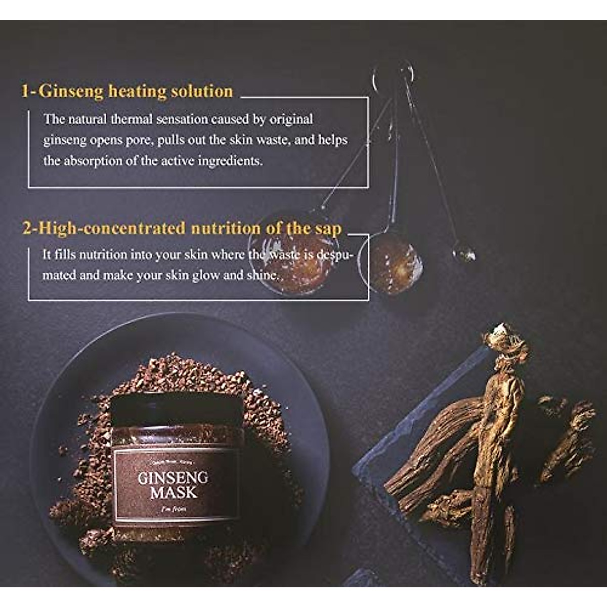 I'm from] Ginseng Mask, detox, elasticity, prevent fine lines, 3.97% ginseng extract, 120g, 4.23oz
