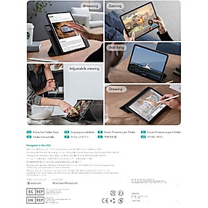 ESR for iPad Pro 11 Inch Case, iPad 11 Pro Folio Case (2022/2021, 4th/3rd Generation) with Pencil Holder, Removable Magnetic Cover, Vertical Stand, Rebound 360 Series, Black