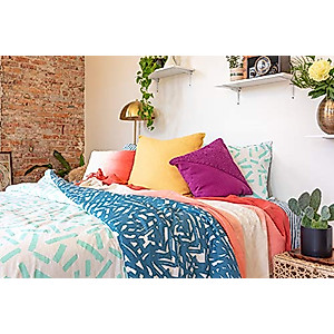 Refinery29 | Lane Bedding Collection | Modern Reversible Luxury Ultra Soft Cotton Comforter, All Season Premium 4 Piece Set, Design for Home Hotel Decor (King, Blue)