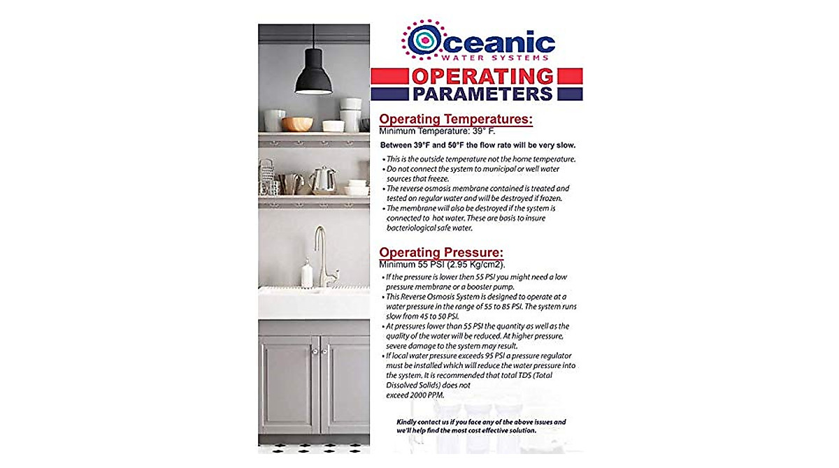 Oceanic Portable 4-Stage Reverse Osmosis Water Filter System - 50 GPD