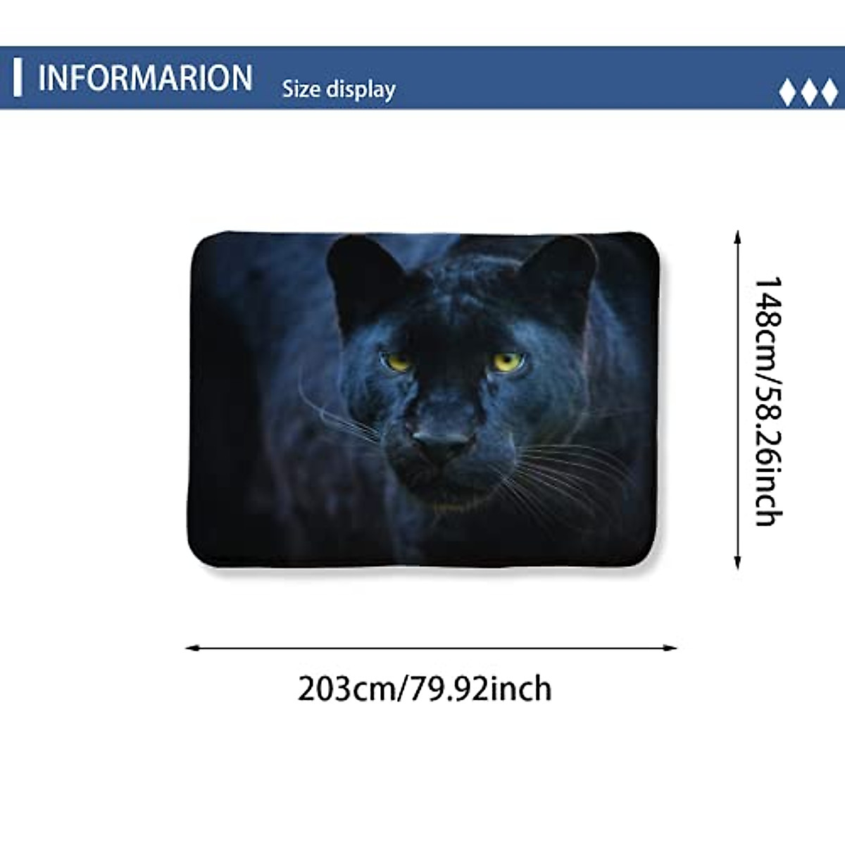 XYHH Area Rug Black Panther for Living Room Dining Room Bedroom playroom Parent-Child Game mat Study Office Room Decor lz, White 3, 58x80in