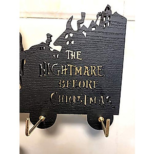 Nightmare Before Christmas Key Hooks-Jack Skellington Wall Hooks Heavy Duty 20LB(Max),Jack Wall Décor,Wood Coat Hooks, Key Holder,Key Hanger for Wall、Entryway and Kitchen