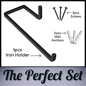 Wrought Iron Wall Mount Basic Paper Towels Holder for Kitchen, Rustic Towel Rack