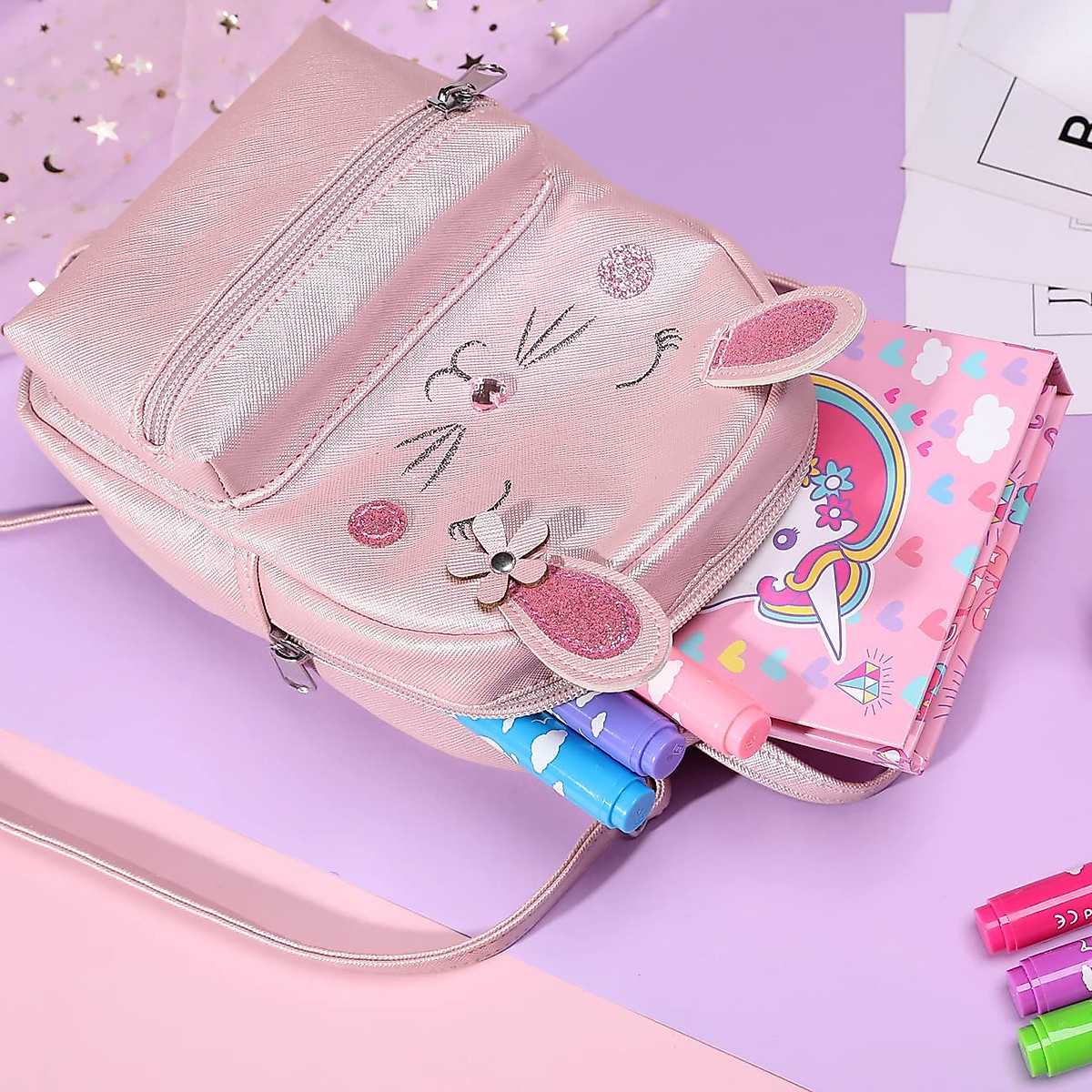 PinkSheep Toddler Backpack Toddler Bag Cute Pink Rabbit Bag for 3-13 Years Little Grils Kids