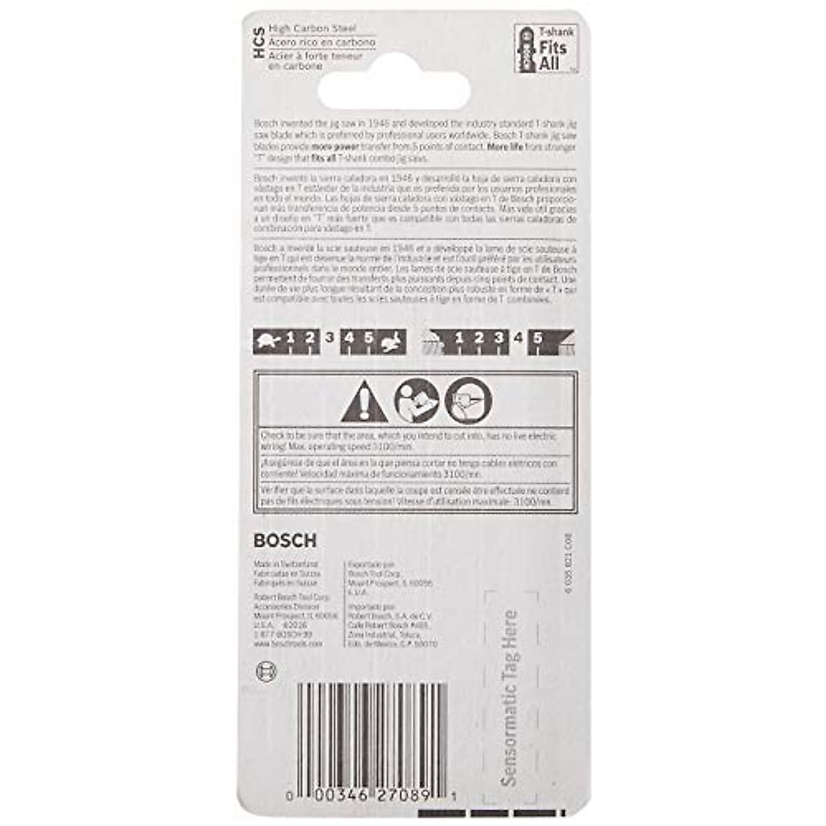 BOSCH T101BR 5-Piece 4 In. 10 TPI Reverse Pitch Clean for Wood T-Shank Jig Saw Blades