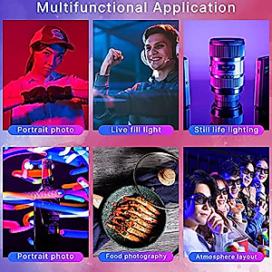 ULANZI VL120 RGB Video Light, Pocket LED On-Camera Video Lights, Built-in 3100mAh Rechargeable Battery, 360 Full Color 20 Light Effects, CRI≥95 2500-9000K LED Panels for Photography Vlogging