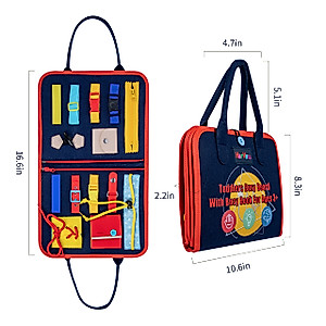 HarVow Busy Board for Toddlers, Montessori Home Teach Life Skills & Learning Skills for Kids 2-4, Montessori Educational Toys, Sensory Autism Toys, Preschool Learning Activity for Boys & Girls Age 1-3