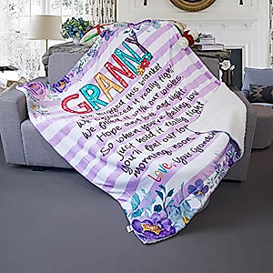 NAZENTI Luxury Super Soft Sherpa Fleece Blanket 50x60, Mamaw Loves, Gigi, Mimi= (Granny)