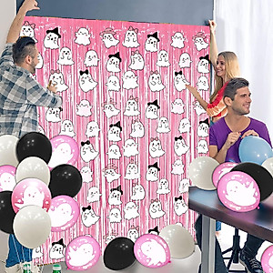 Halloween Party Decorations Pink Halloween Backdrop Halloween Birthday Party Decorations Halloween Curtains Halloween Photo Backdrop for Halloween Party Supplies