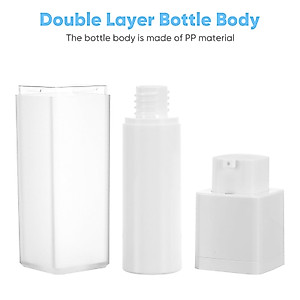minkissy Lotion Cream Pump Container Airless Skincare Bottles 15ml+30ml+50ml Refillable Stretchable Cosmetic Bottle Dispenser White for Home Travel