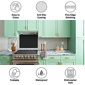 Abra Stove Top Covers for Electric Stove Top | Glass Stove Top Cover | Thick Natural Rubber | Prevents Scratching | Stove Cover Expands Usable Space (28.5x20.5, Black)