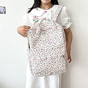 Aktudy Fashion Floral Printed Backpack Student Travel Large Capacity School Bag