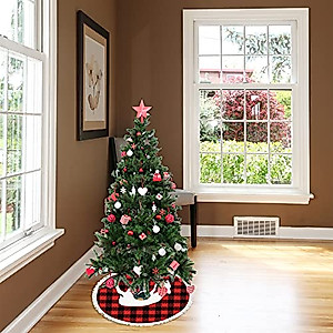 Small Christmas Tree Skirt Funnt White Deer,30 Inch Tree Skirt for Christmas Holiday Party Decoration,Rustic Tree Skirts Mat Home Indoor Outdoor Ornaments