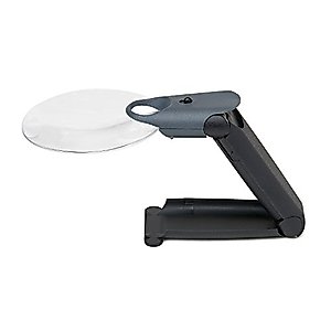 Carson FreeHand 2.5x LED Lighted Hand-Held or Hands-Free Magnifier with 5.5x Spot Lens (FH-25)