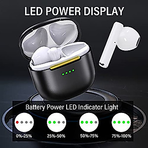 True Wireless Earbuds Bluetooth 5.1 Headphones,Noise Cancellation Headsets,30H Playtime in-Ear Hi-Fi Stereo Sound Mic IPX7 Waterproof Headset for iPhone/Samsung/Android White