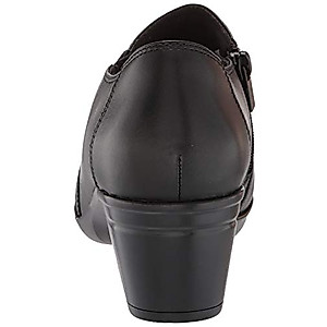Clarks womens Emslie Warren Slip On Loafer, Black Leather, 7.5 Wide US