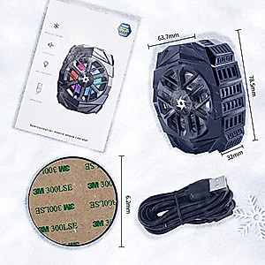 Wireless Phone Cooler Fan, Magnetic Wireless Phone Cooling Fan Wireless Cell Phone Cooler for Gaming Wireless, Phone Cooler for Sauna Compatible with iPhone, Samsung and Google Pixel and More -Black