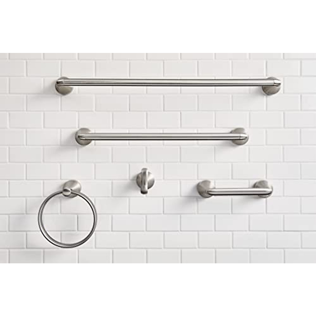 Moen Hamden Spot Resist Brushed Nickel Double Towel Robe Hook, MY6203BN