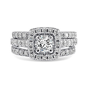 Beverly Hills Jewelers 3 Carat Total Weight Diamond Engagement Ring In 14 Karat White Gold Stunningly Hand Crafted (7)