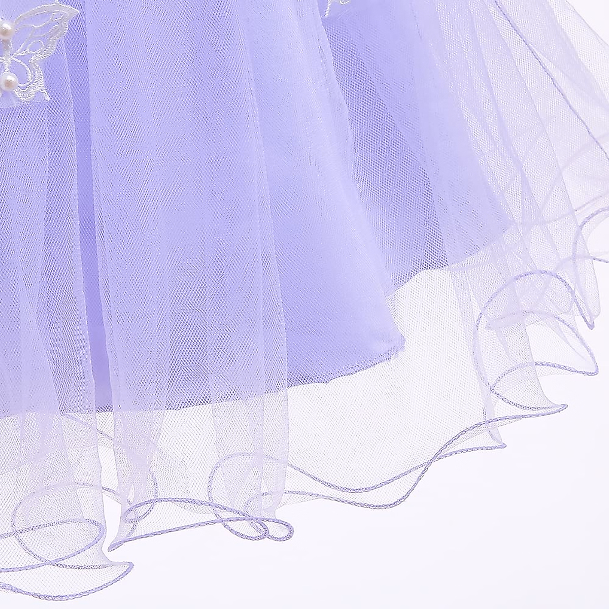 Baby Girls Birthday Dress Infant Ruffled Butterfly Embroidered Special Occasion Dresses (80/12-18M, Purple)