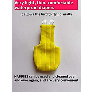 HEZHUO Parrot Bird Diapers, Birds Flight Suit, Parrot Clothes, Pet Animal Costumes, Bird Clothes, Cockatiel Bird Diaper, Pet Bird Diapers, Parrot Flight Suit, Bird Parrot Clothes (Yellow, M)