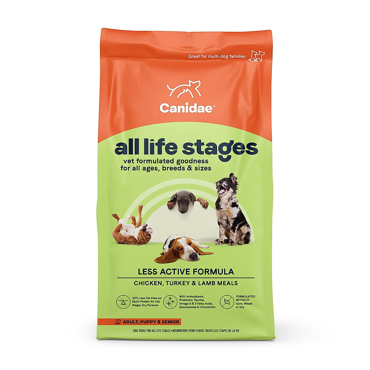 Canidae All Life Stages Dry Dog Food, Less Active Formula with Chicken, Turkey & Lamb, 5 lbs.