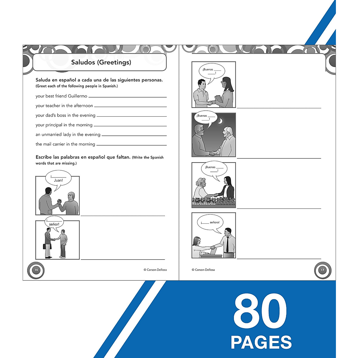 Carson Dellosa Skill Builders Spanish I Workbook—Grades 6-8 Reproducible Spanish Workbook With Spanish Vocabulary, Common Words and Phrases for Conversational Skills (80 pgs)