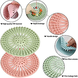 5 Pack Hair Catcher Durable Silicone Hair Stopper Shower Drain Covers, Easy to Install and Clean for Bathroom Bathtub Kitchen