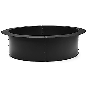 Giantex Fire Ring Heavy Duty Thick Solid Steel Fire Pit Liner 36-Inch Outer/30-Inch Inner Diameter, DIY Fire Pit Rim Above or In-Ground for Outdoor, Patio, Backyard