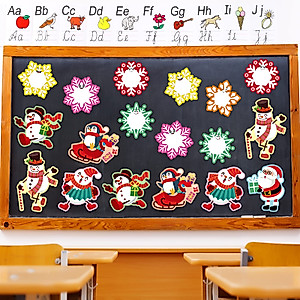 44 Pieces 6"-8" Christmas Cut-Outs Bulletin Board Decorations Assorted Xmas Cartoon Accents Cutouts for Bulletin Board Classroom School Home Holiday Christmas Party