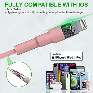 Coiled USB to Lightning Cable [MFi Certified], Apple Carplay Charger Cable for Car Data Sync, Coiled iPhone Charger iPhone Cable Pink, 2 Pack