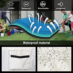 XYZCTEM Heavy Duty Waterproof Universal Generator Cover 38 x 28 x 30 inch - fits up to Most Generators 5500-15000 Watt, Beige & Khaki