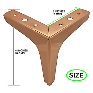 Metal Furniture Legs Feet Set of 8 – Rose Gold Pink Couch Sofa Legs 4 Inch For Furniture Cabinet Bed Chair Nightstand TV Stand , Patas Metalicas Oro Rosada Para Muebles Sofas Sillas Base Cama Modernos