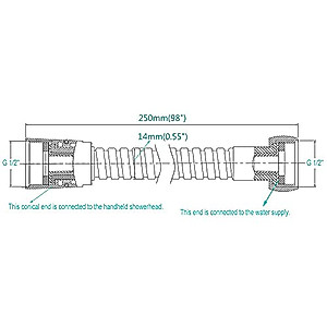 TRIPHIL Kink-free Shower Hoses 98" Extra-long for Handheld Shower Head Hose Replacement with 2 Shower Caps Flexible Metal Sleeves Brass Connectors Stainless Steel Brushed Nickel 98 Inch