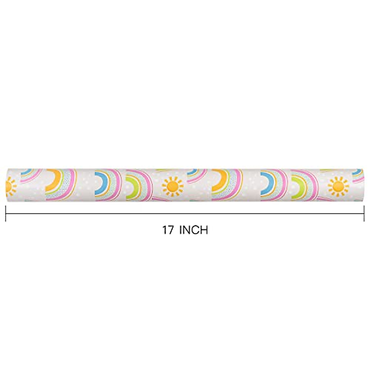 WRAPAHOLIC Reversible Wrapping Paper - Mini Roll - 17 Inch X 33 Feet - Rainbows Design, Perfect for Birthday, Party, Holiday, Wedding, Baby Shower