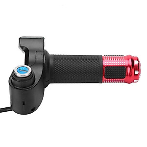 VGEBY Throttle Handle, Throttle Accelerator Handle Grips and Cable Set for 12-84V Electric Bike or Scooters(Red) and Spare Parts Ebike Throttle Scooter Throttle Thumb